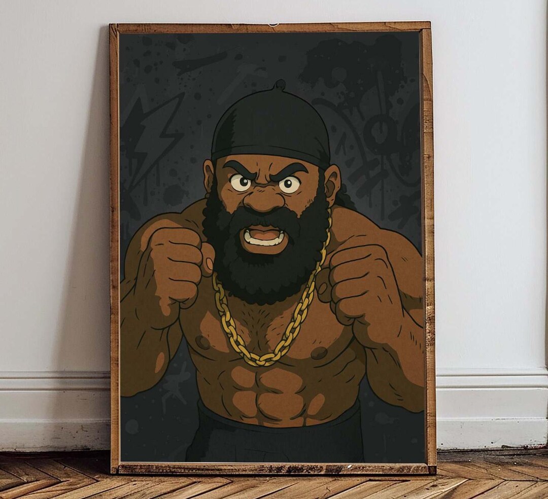 Kimbo Slice UFC Art Print Studio Ghibli Style MMA Wall Decor Urban ...