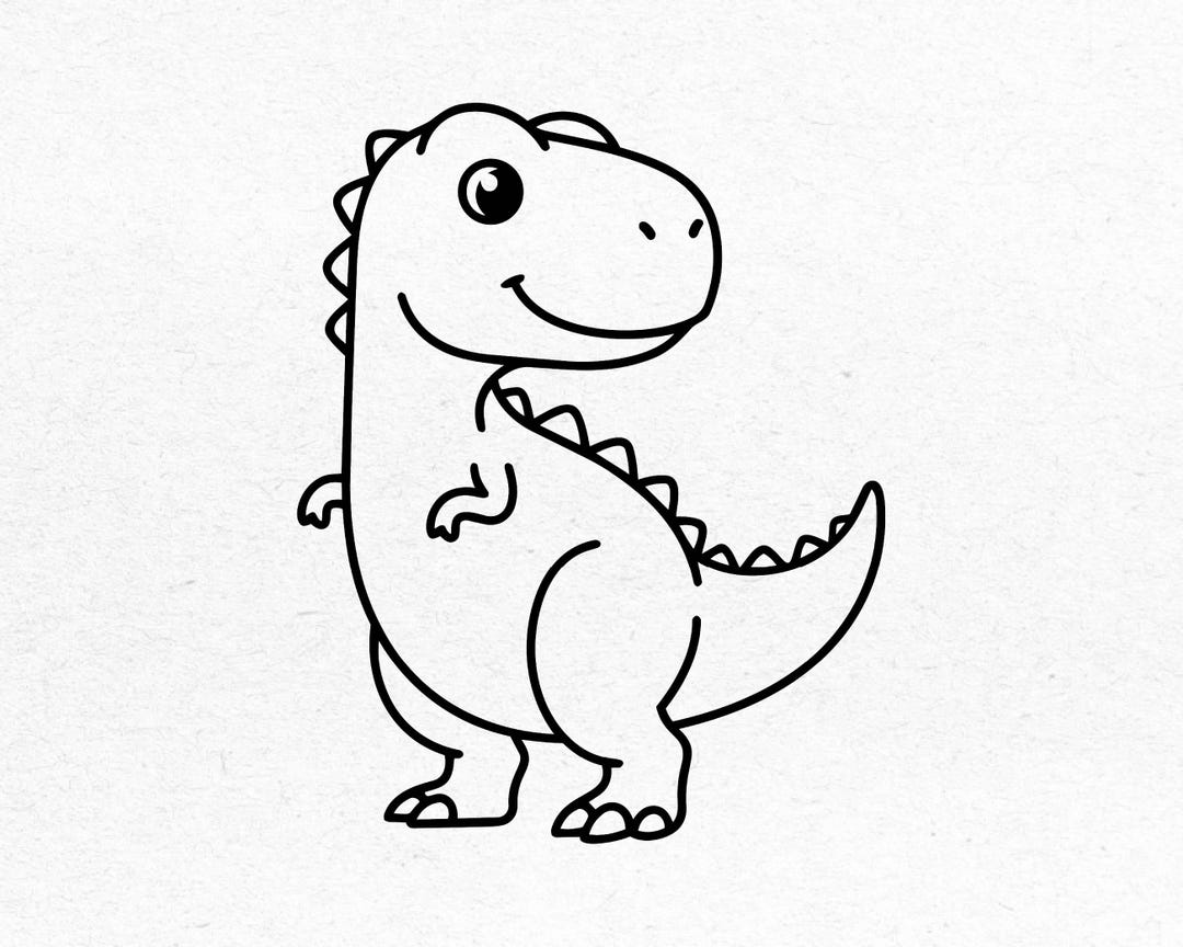 T Rex Outline Graphic: Svg Png Pdf Jpg Illustrator. Ideal for Kids ...