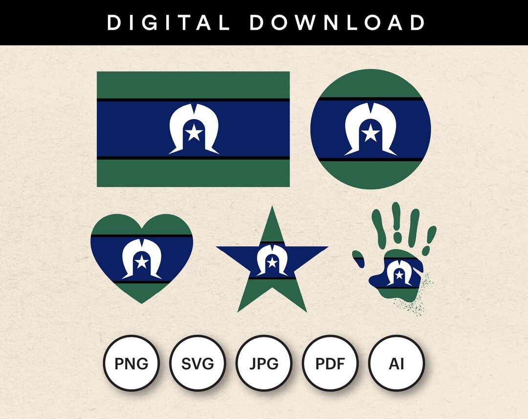 Torres Strait Islands Flag Graphics Bundle: 5 Shapes (digital Download ...