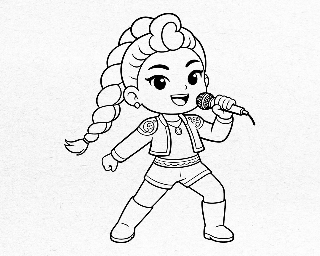 K-pop Singer Outline Graphic: Svg Png Pdf Jpg Illustrator. Ideal for ...