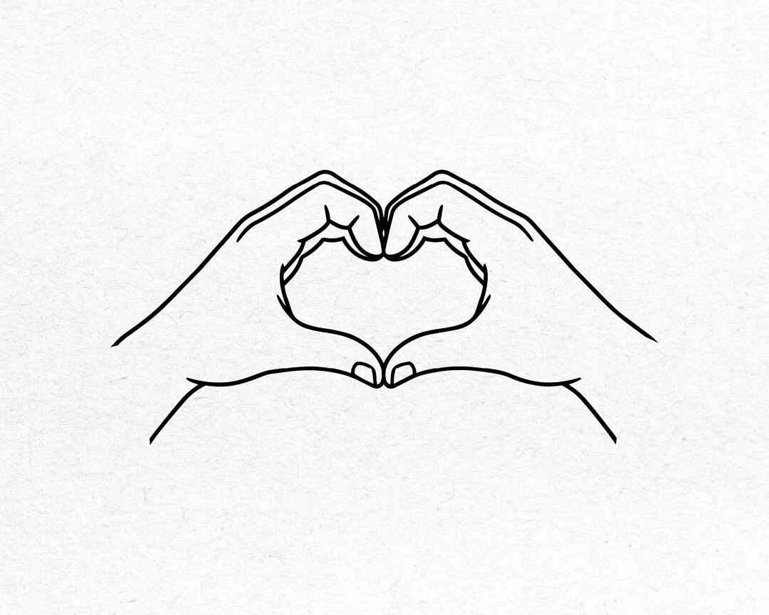 Heart Hands Outline Graphic Cut File: Svg Png Pdf Jpg Illustrator ...