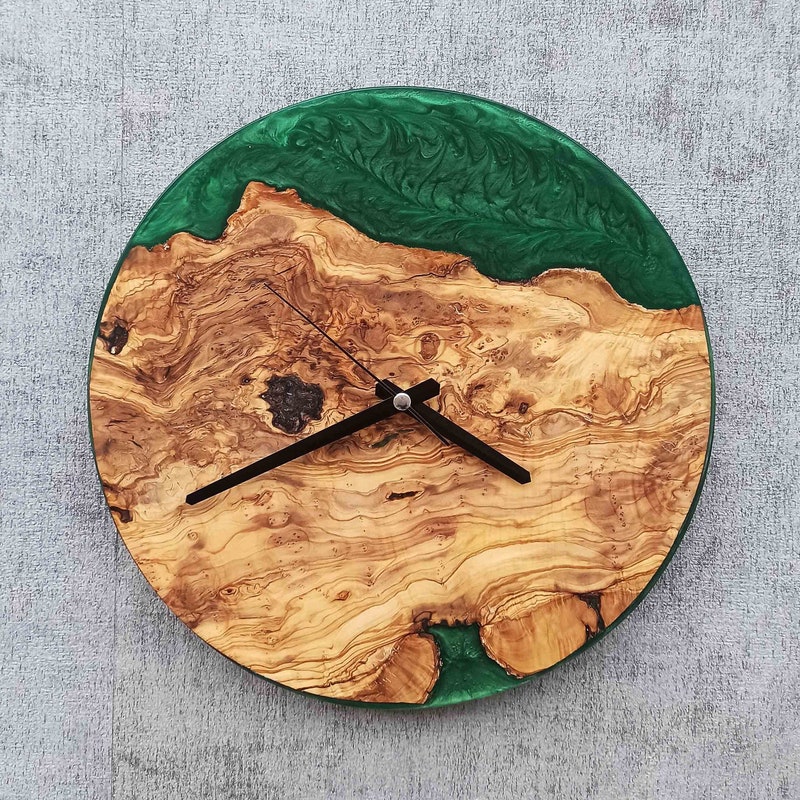 Resin and Wood Clock - Etsy