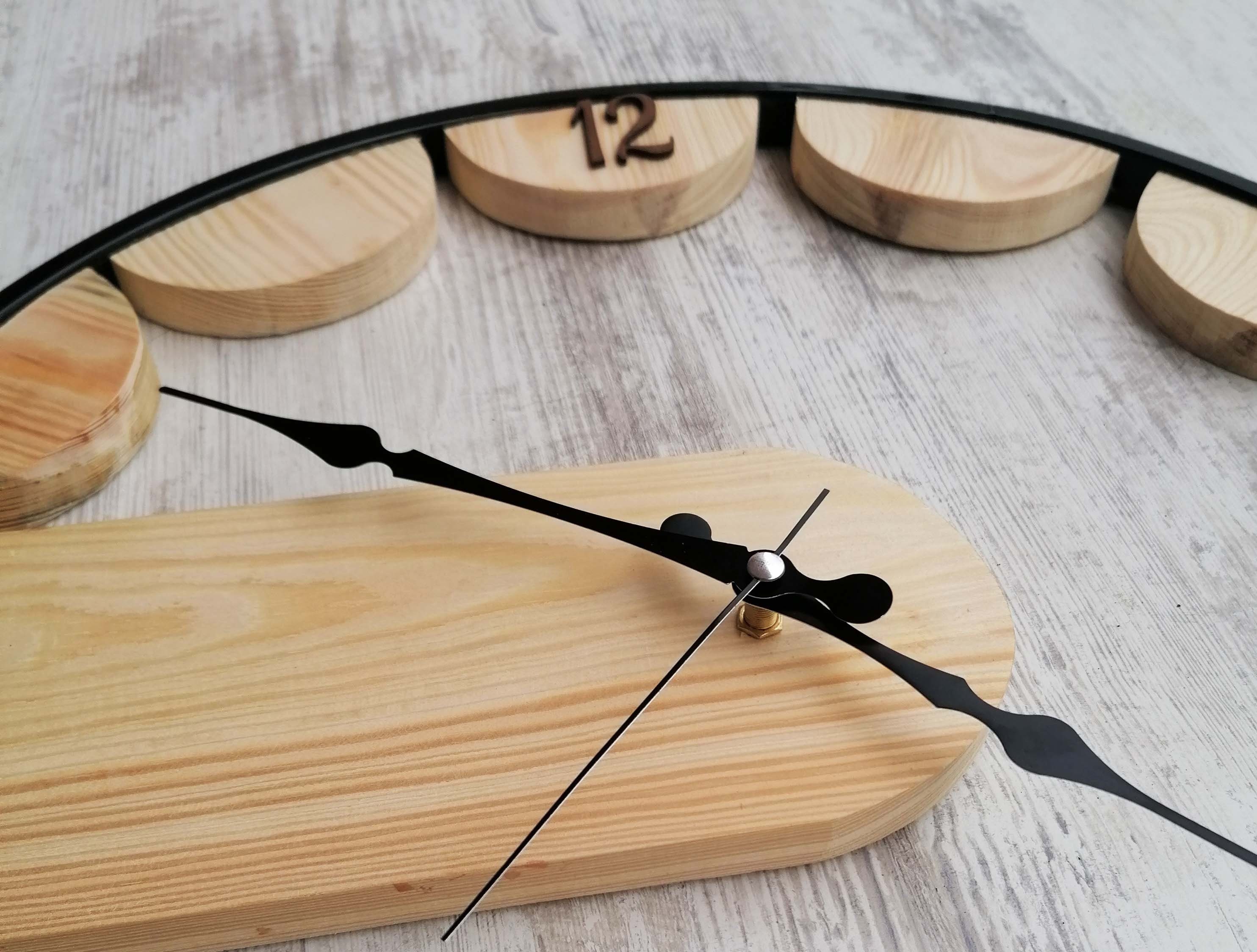 Made to Order 20'' Natural Modern Wood Wall Clock, Wood Clock, Wood ...