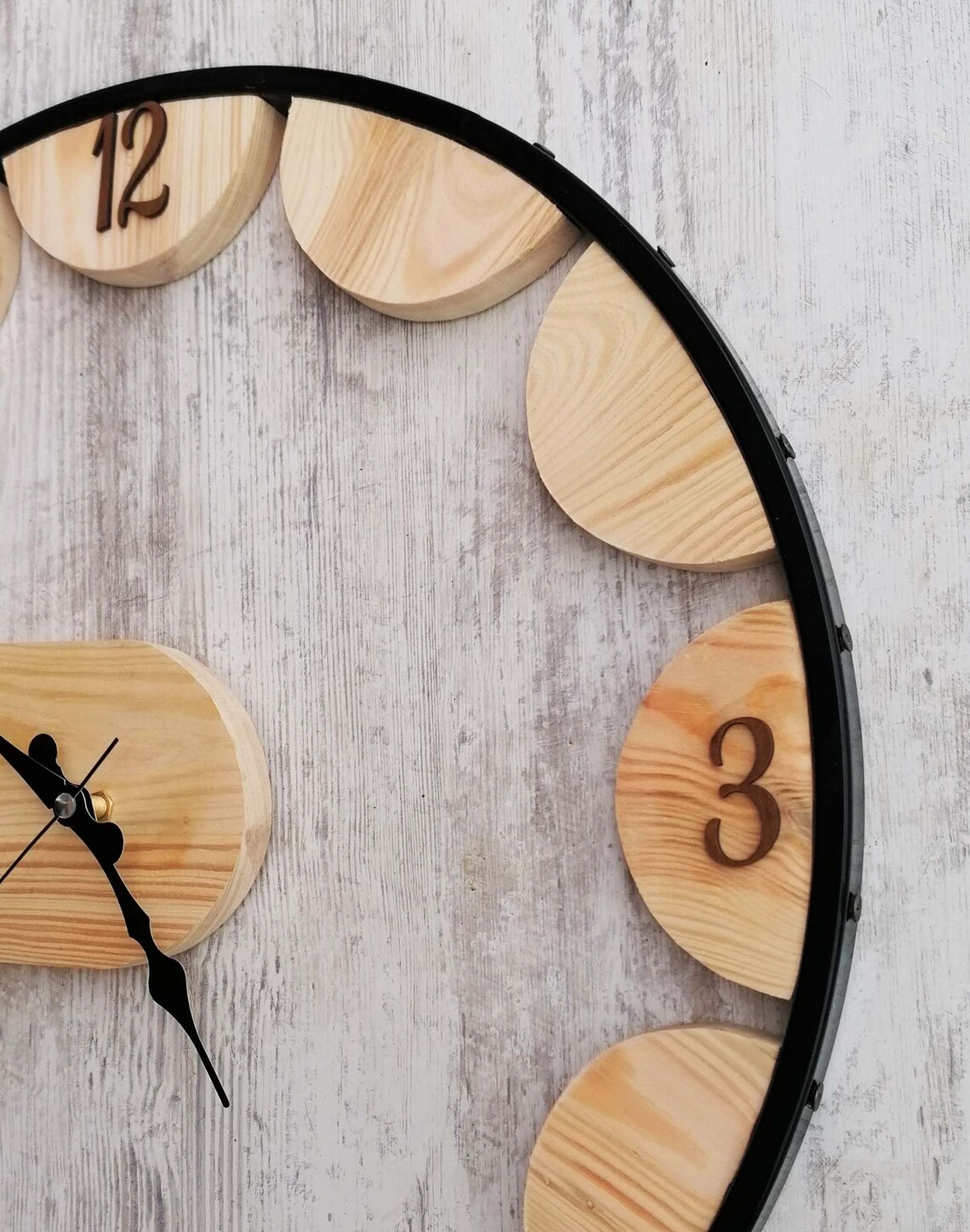 Made to Order 20'' Natural Modern Wood Wall Clock, Wood Clock, Wood ...