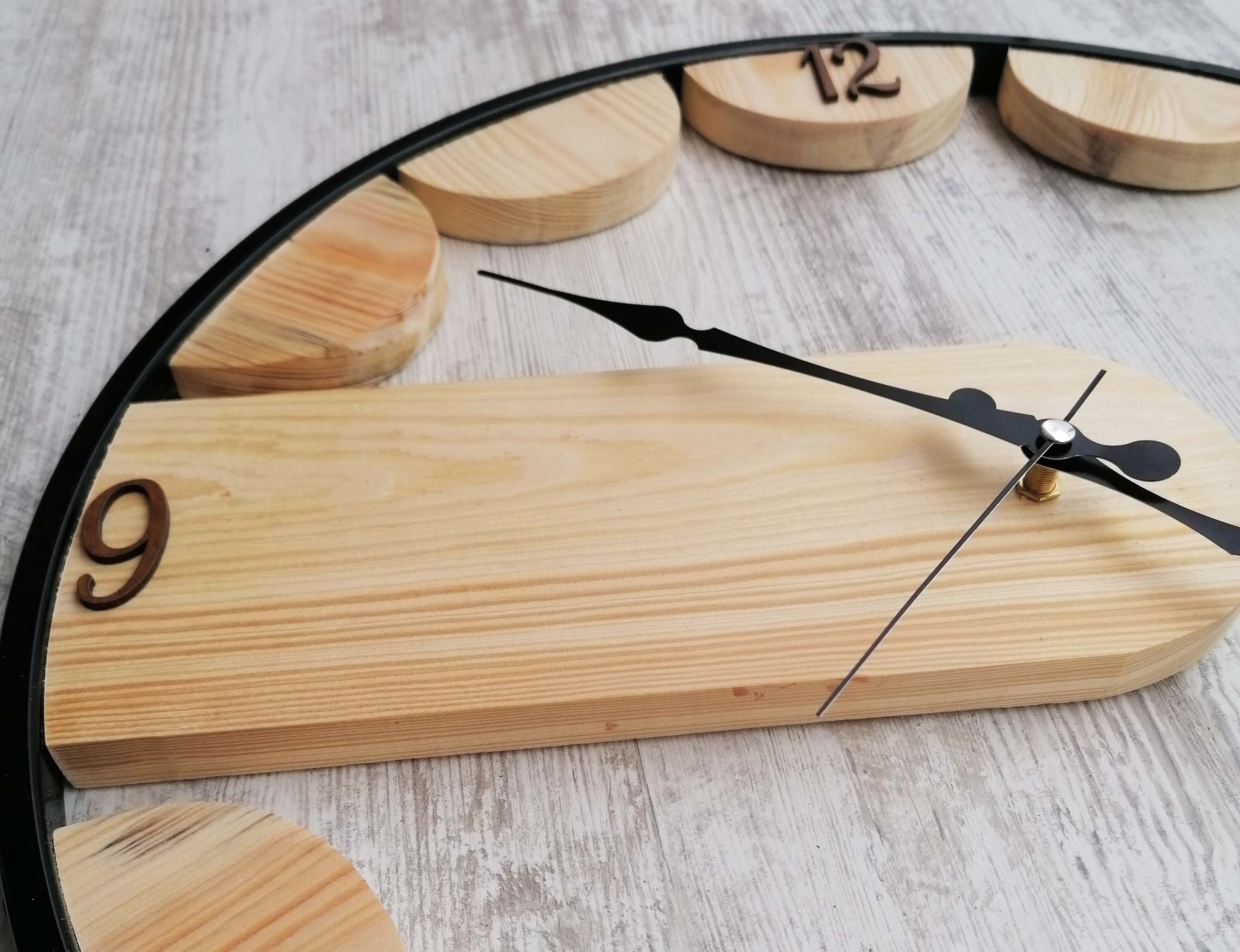 Made to Order 20'' Natural Modern Wood Wall Clock, Wood Clock, Wood ...