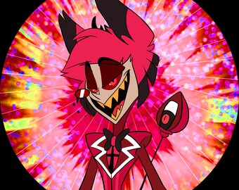 Alastor Hazbin Hotel Handmade Stickers Die Cut Sparkle Vinyl Stickers ...