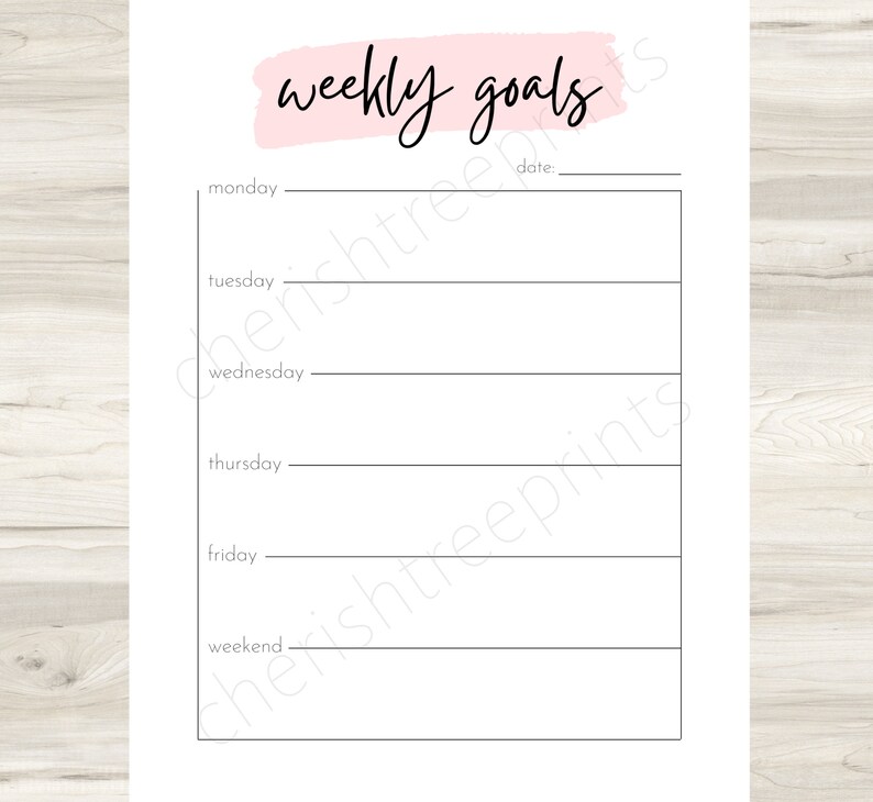 Weekly Planner Printable Boho Weekly Printable, Weekly Goals Printable ...