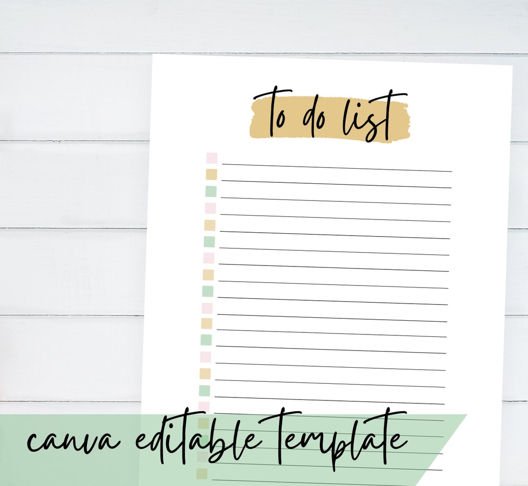 To Do List Canva Template | to Do List Printable, List Template ...