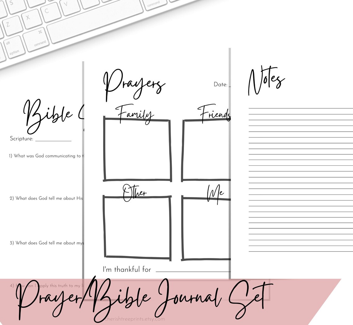 Prayer and Bible Journal Printable Bundle | Prayer, Bible, Notes ...