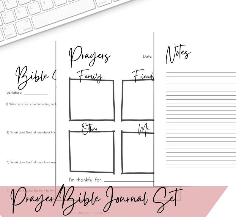 Prayer and Bible Journal Printable Bundle | Prayer, Bible, Notes ...