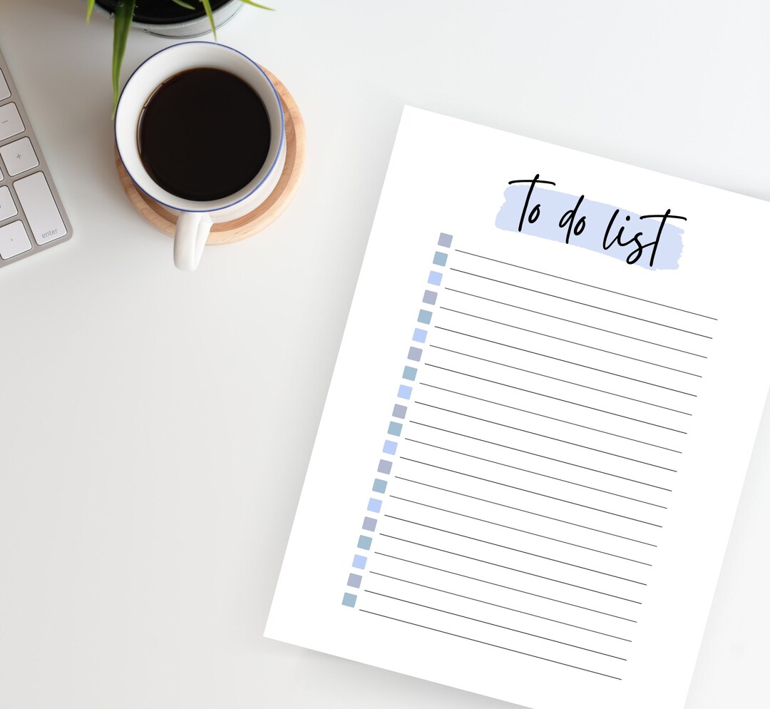 To Do List Printable | Blue to Do List, Checklist Printable, Digital ...