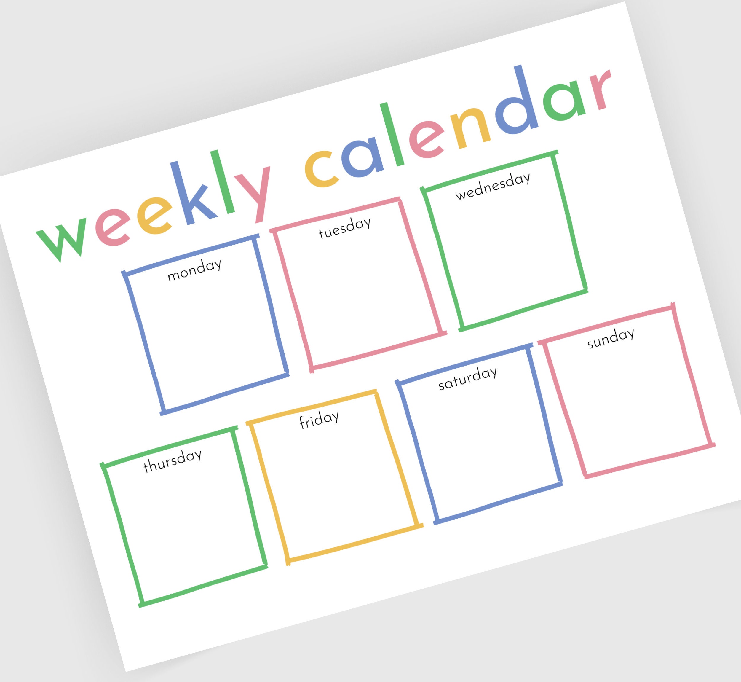 EDITABLE Kid's Calendar Printable Children's Weekly - Etsy Australia
