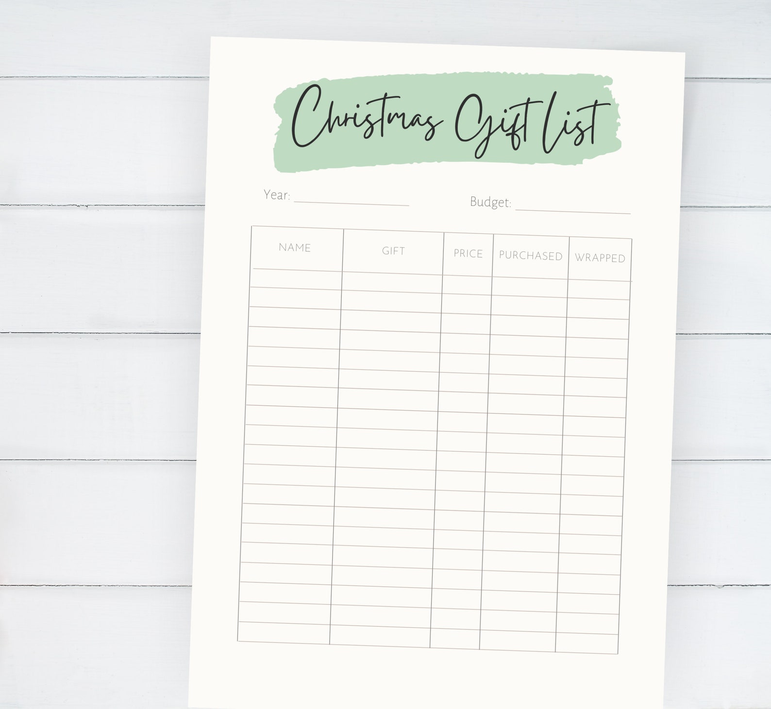 Christmas Gift Tracker Budget Printable Christmas Gift List, Christmas ...