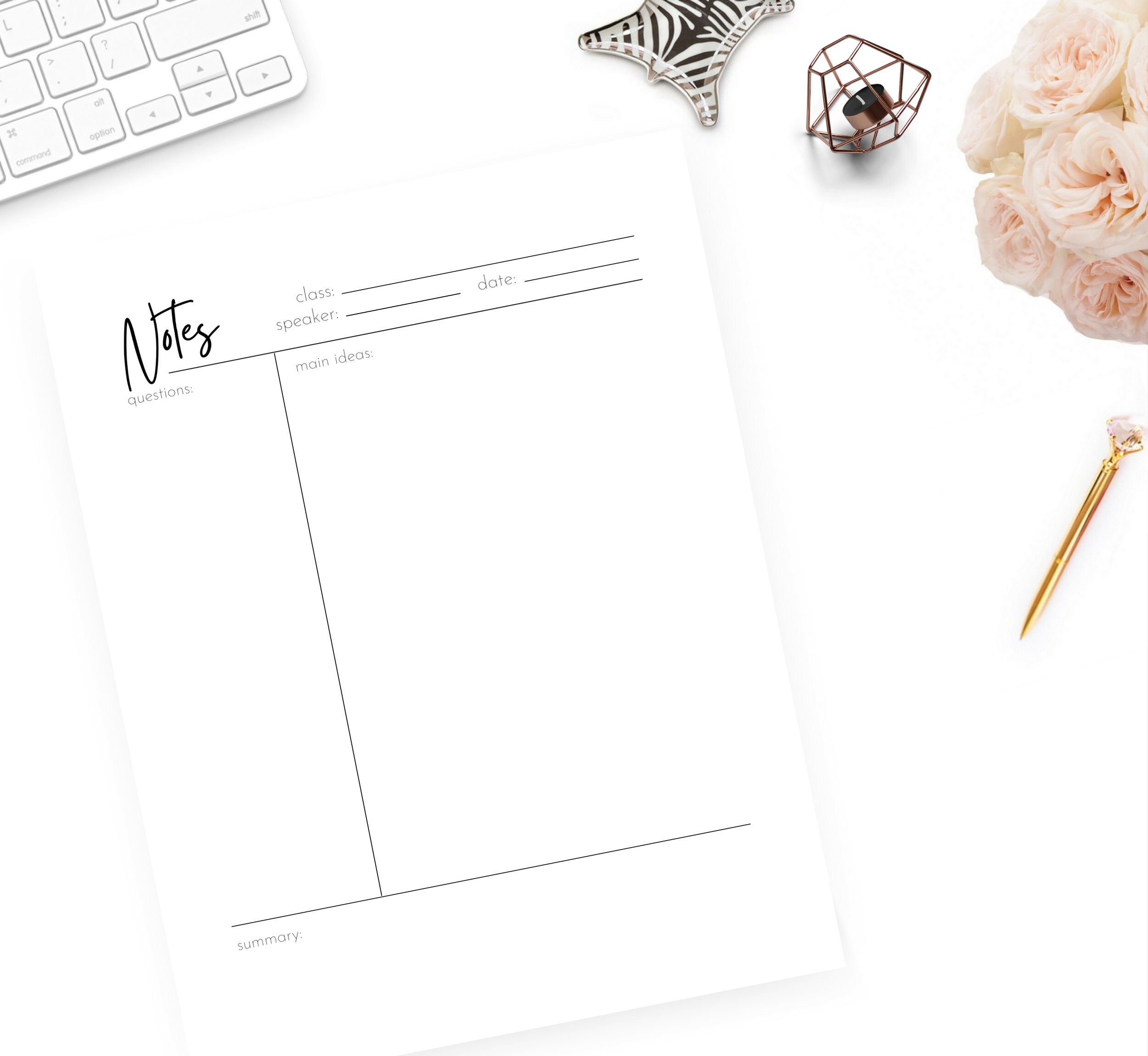 Lecture Notes Printable Note Taking for Sermon or Lectures, PDF Digital ...