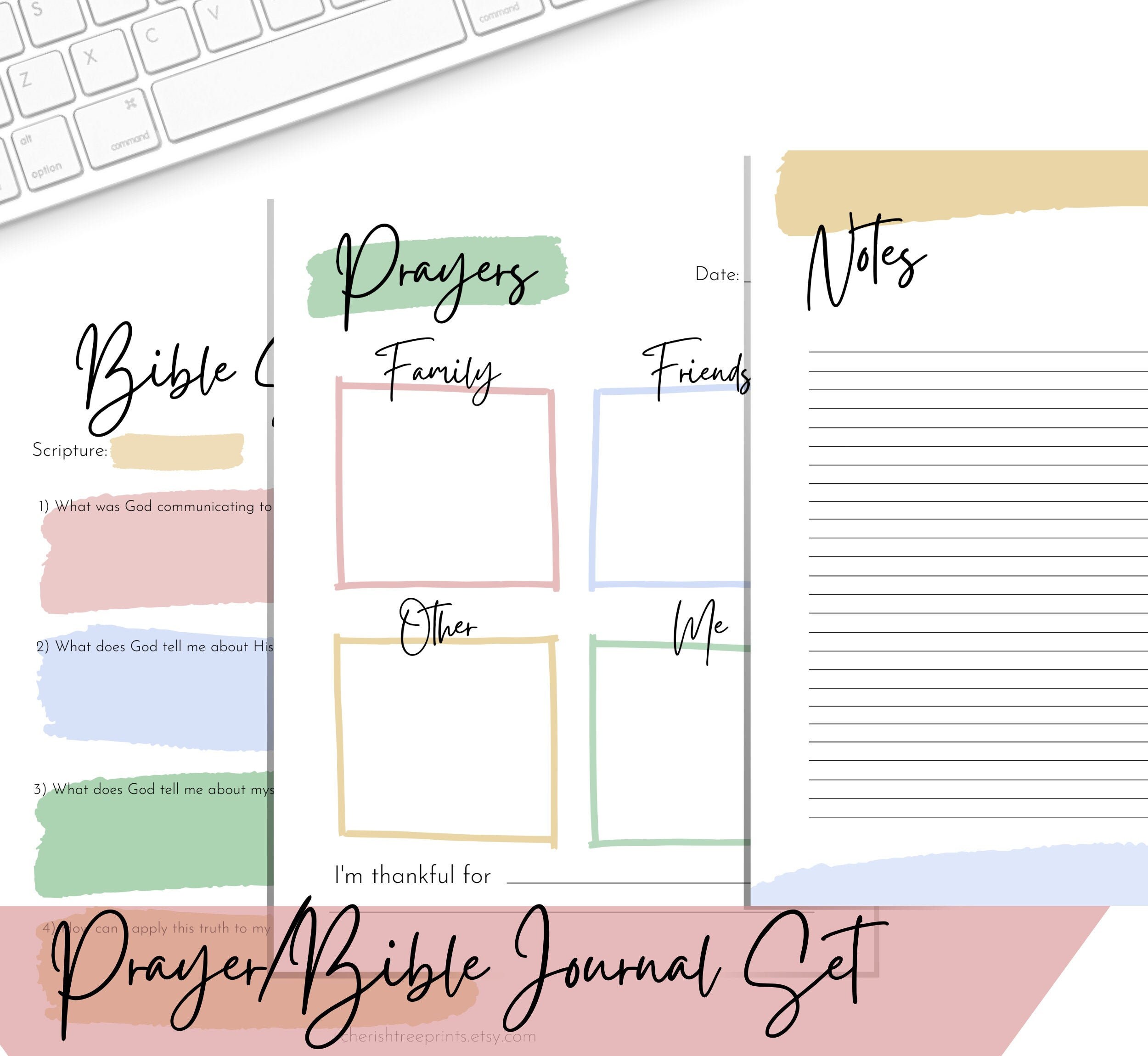 Bible Journaling Printable Bundle | Prayer Journal, Bible Study ...