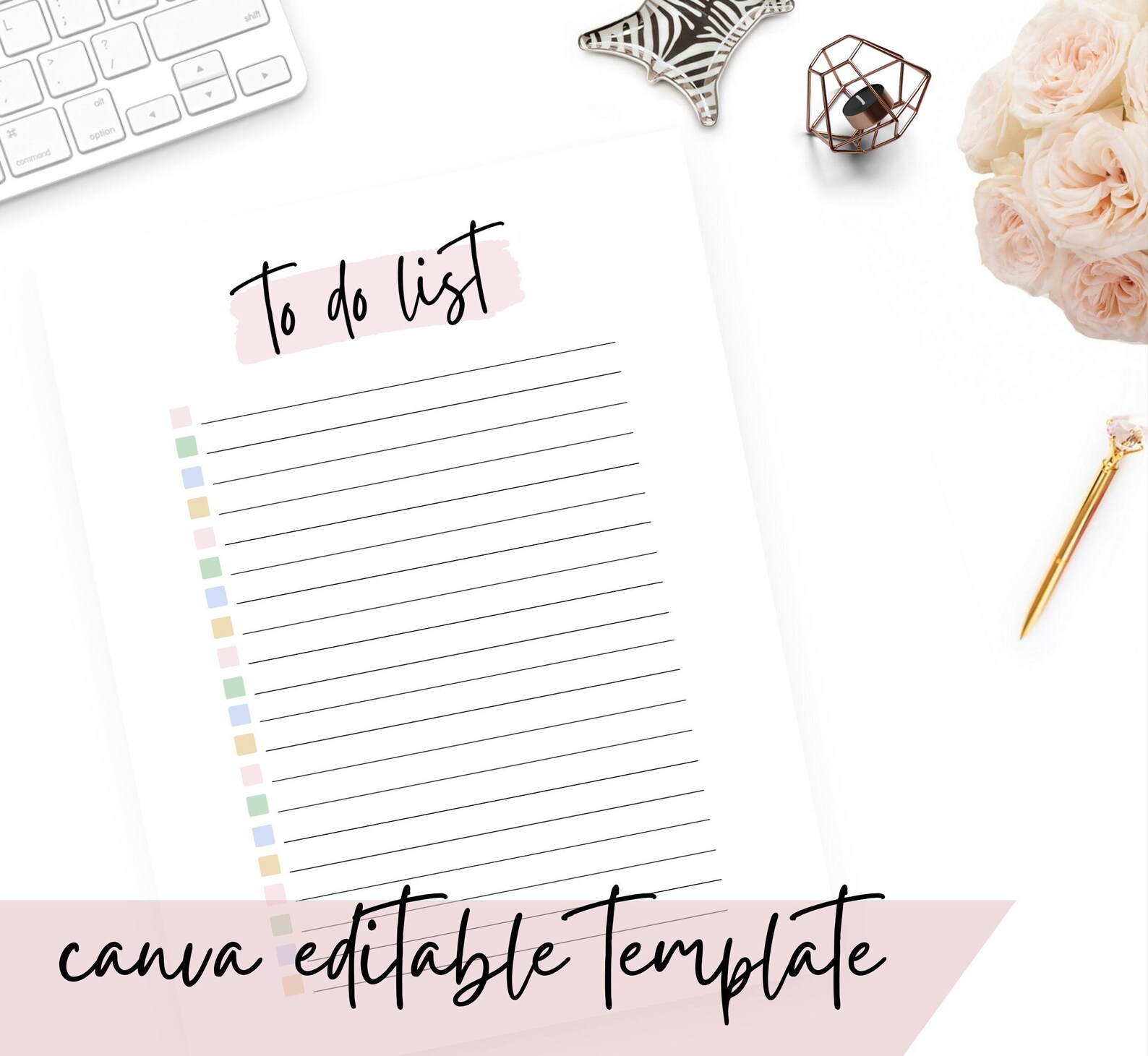 To Do List Editable Canva Template | Boho to Do List With Checkboxes ...