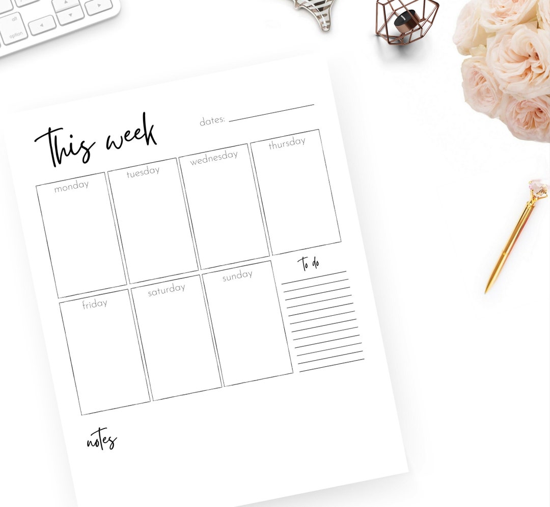 Weekly Planner Printable | Weekly Calendar, Weekly to Do List, Planner ...