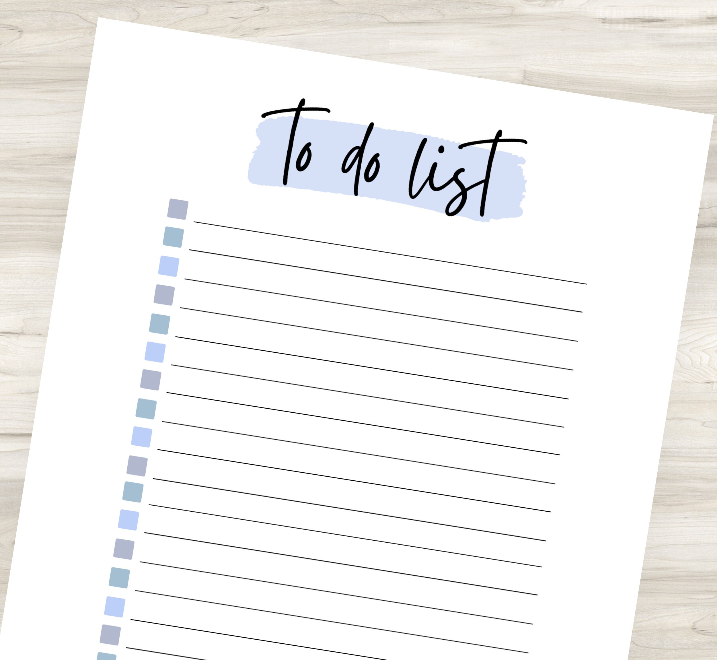 To Do List Printable | Blue to Do List, Checklist Printable, Digital ...