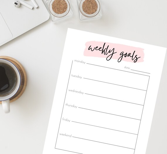 Weekly Planner Printable Boho Weekly Printable Weekly Goals | Etsy