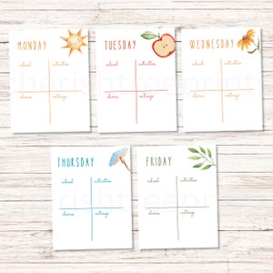 EDITABLE Kid's Daily Planner Printable | Days of the Week, Homeschool ...