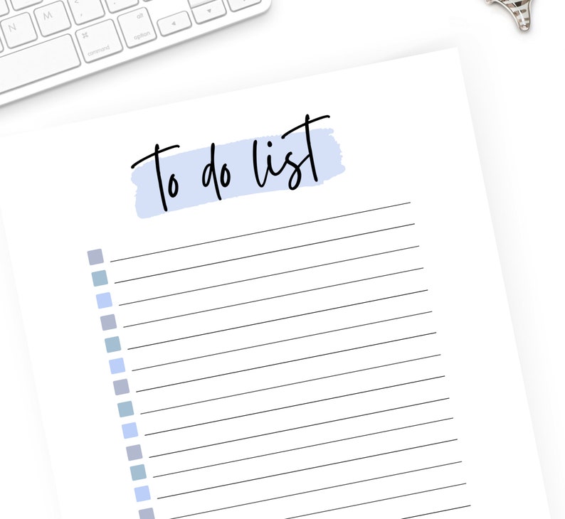 To Do List Printable Blue to Do List Checklist Printable - Etsy