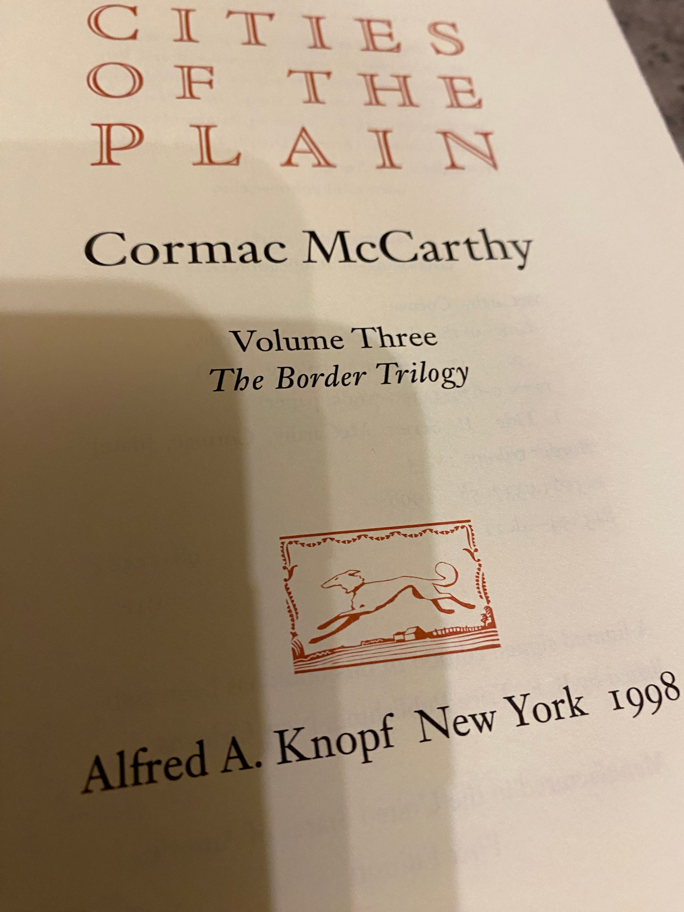 Cormac Mccarthy-all the Pretty Horses, the Crossing, Cities of the ...