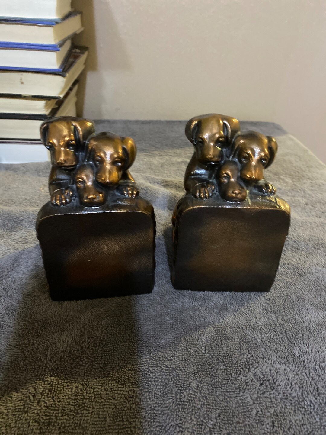 Vintage Puppy Bookends - Etsy