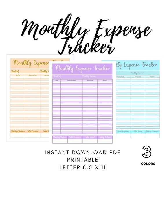 Cute printable expense tracker - memodolf