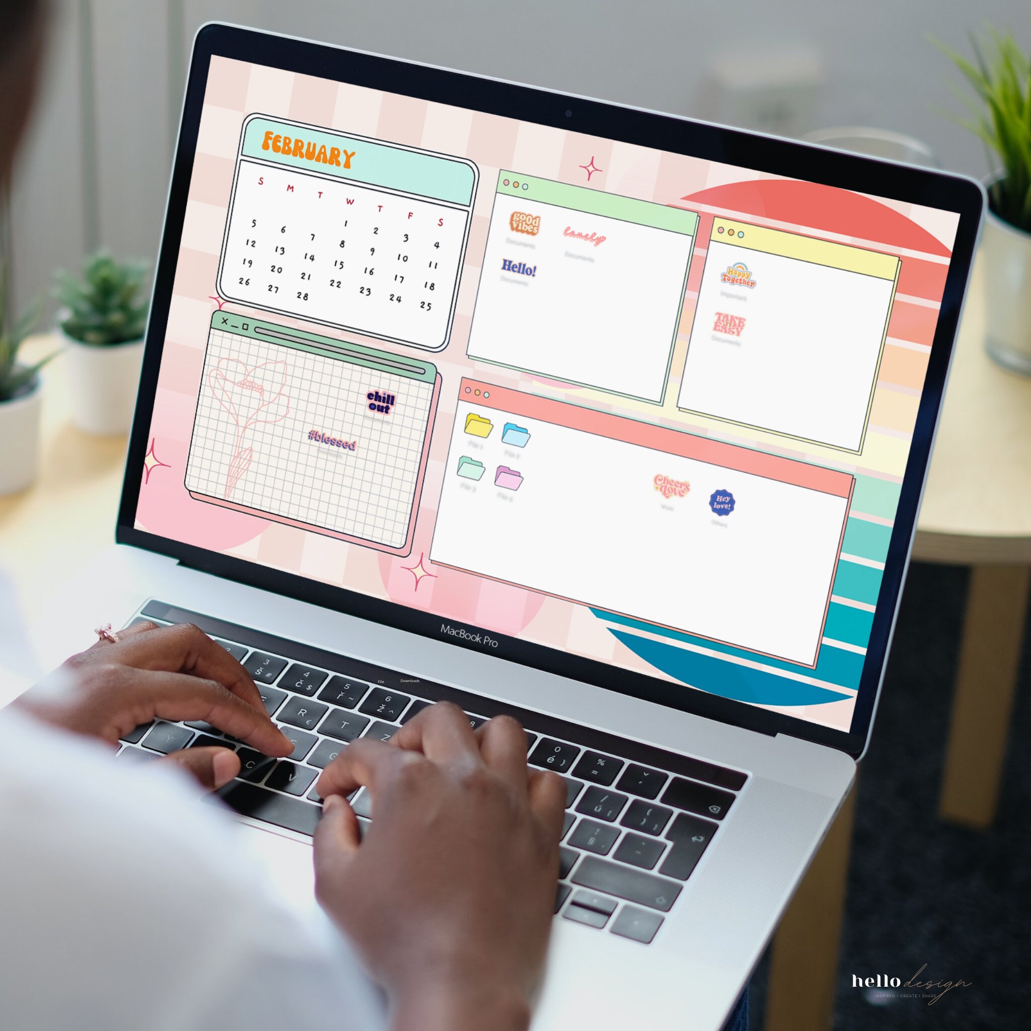 2023 Retro Desktop Organizer Wallpaper Cute Desktop Folder - Etsy