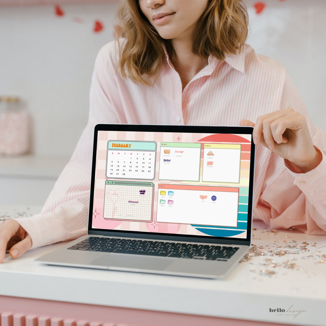 2023 Retro Desktop Organizer Wallpaper Cute Desktop Folder - Etsy