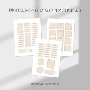 Months & Weekdays Digital Planner Stickers, Student Stickers for Ipad ...