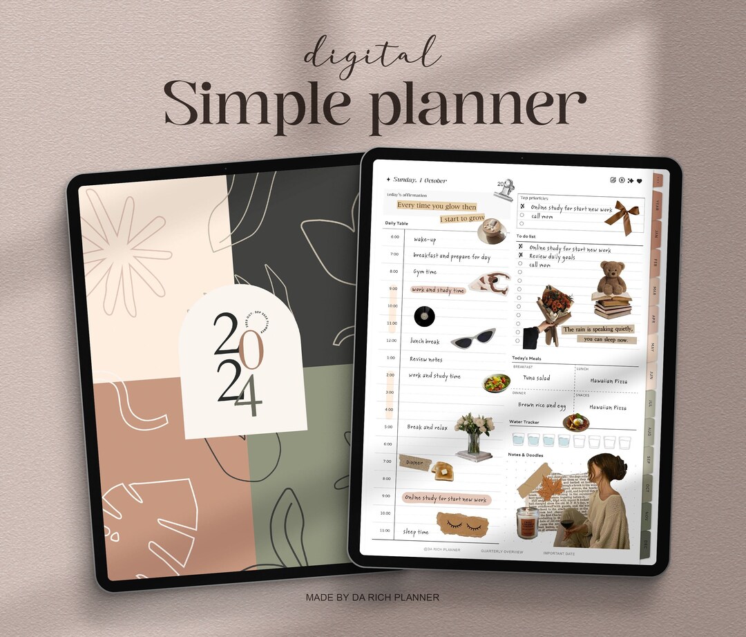 Boho Digital Planner 2024, Goodnotes, Notability for iPad & Tablet ...