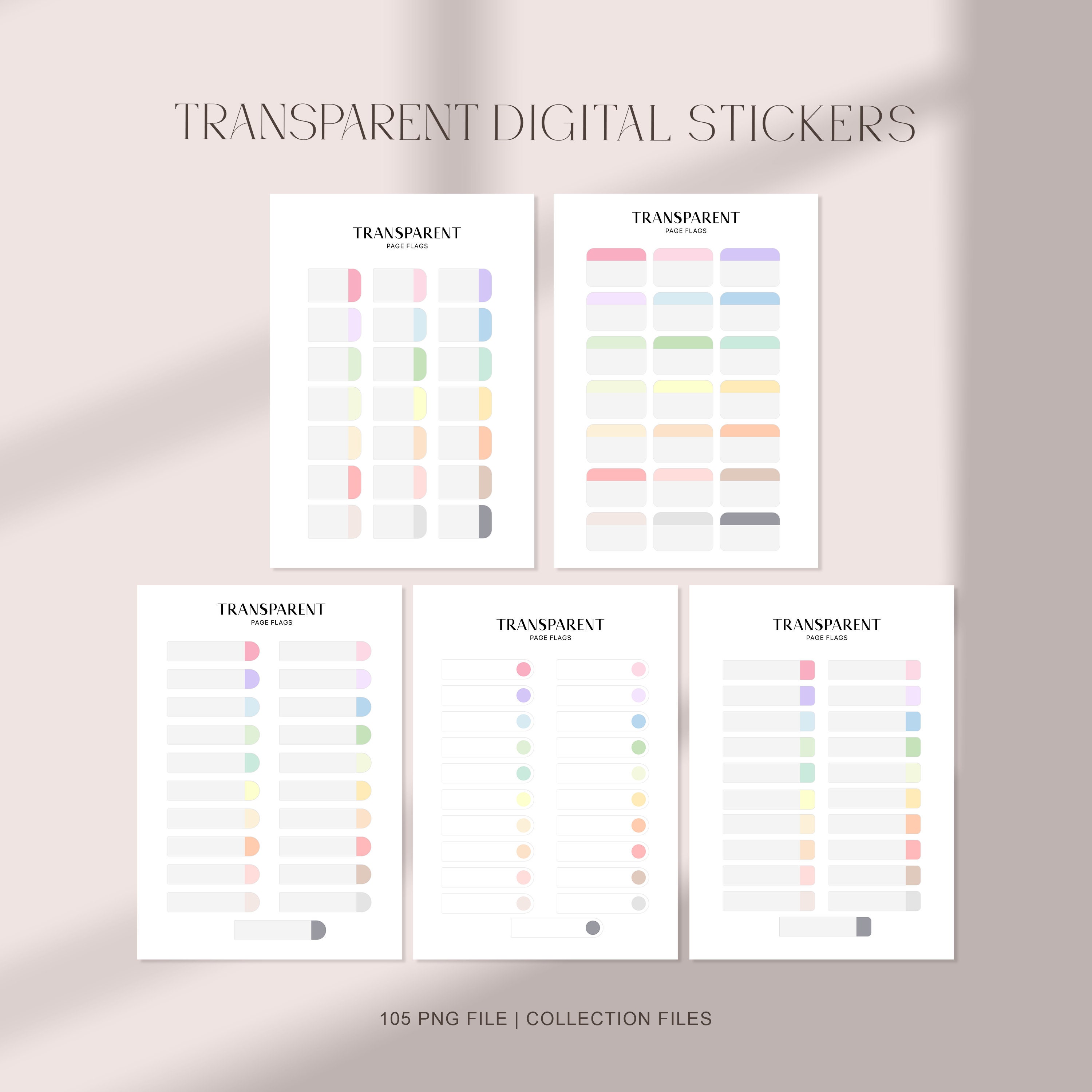 Pastel Transparent Digital Planner Stickers, Student Stickers for Ipad ...