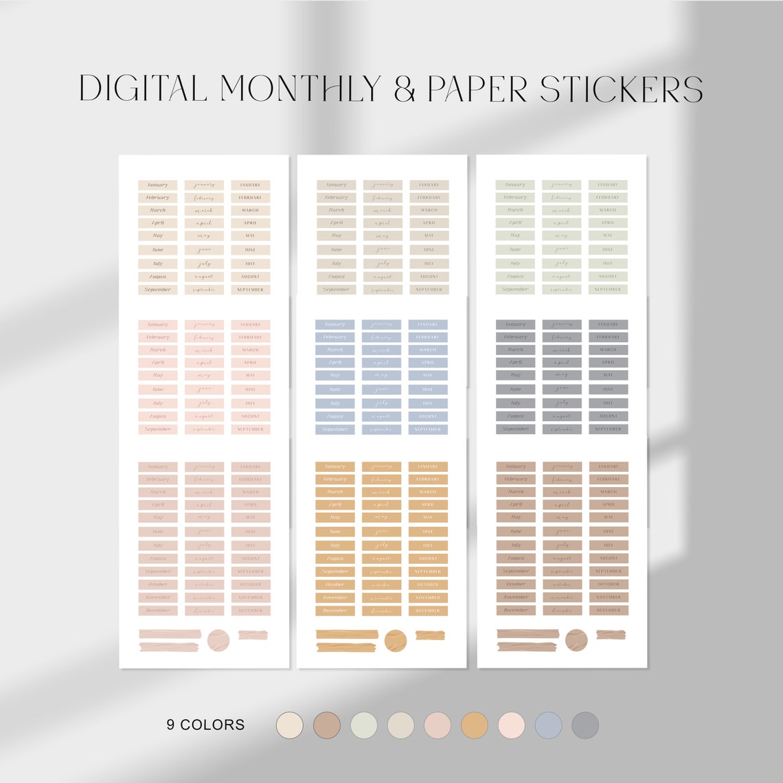 Months & Weekdays Digital Planner Stickers, Student Stickers for Ipad ...