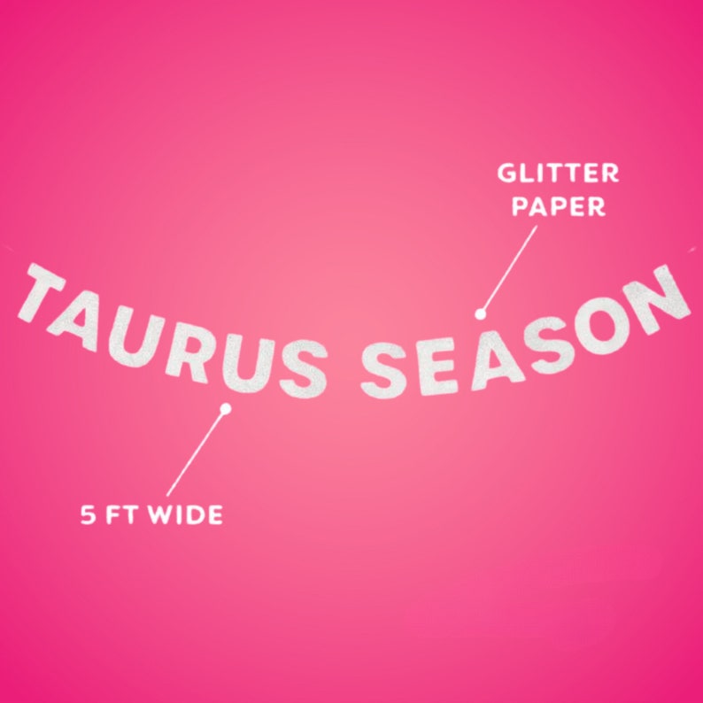 Taurus Season Birthday Party Glitter Banner - 5 Ft. | Zodiac Taurus ...