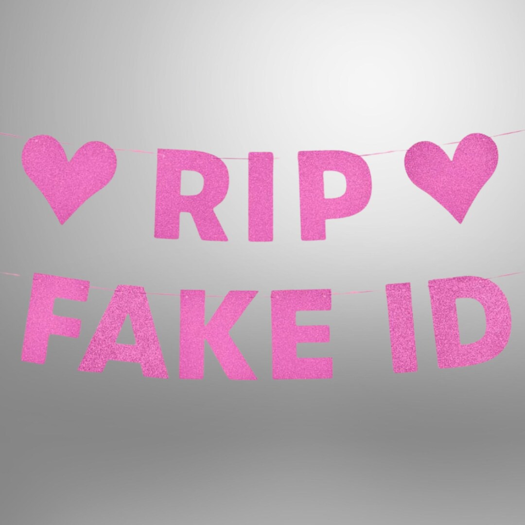 RIP FAKE ID Banner - Black, 5 Ft. | 21st Birthday Party Decor ...