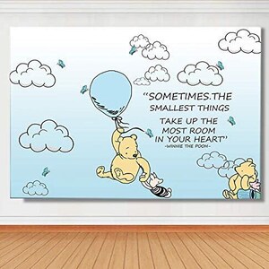 Winnie the Pooh Backdrop Baby Shower First Birthday Party Butterfly ...