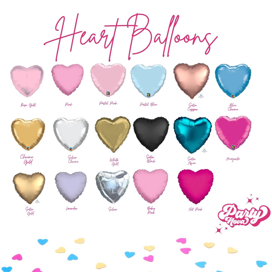 Heart Balloon - 18 Inch Satin Mylar Heart Balloon - Valentines Day ...