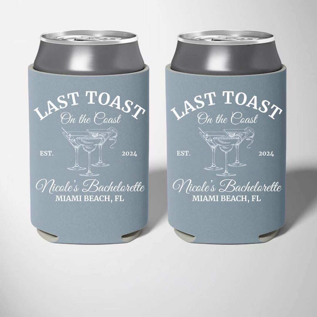 Coastal Bachelorette Can Coolers, Last Toast on the Coast Party Favors ...
