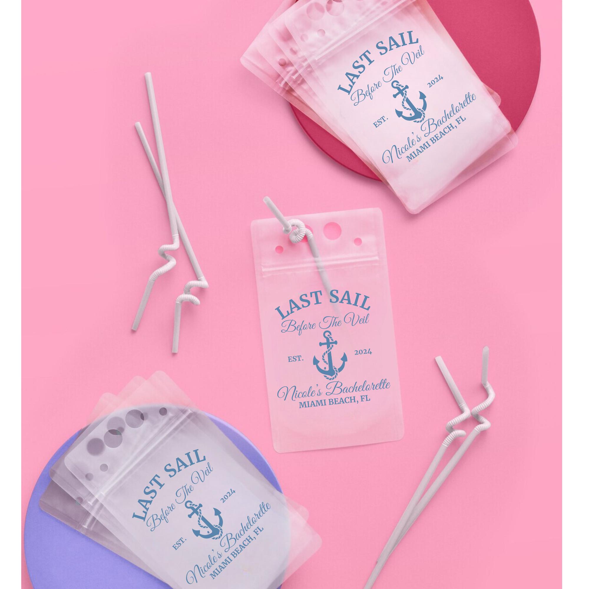 Last Sail Before the Veil Cups, Coastal Bachelorette Party Favors, 30a ...