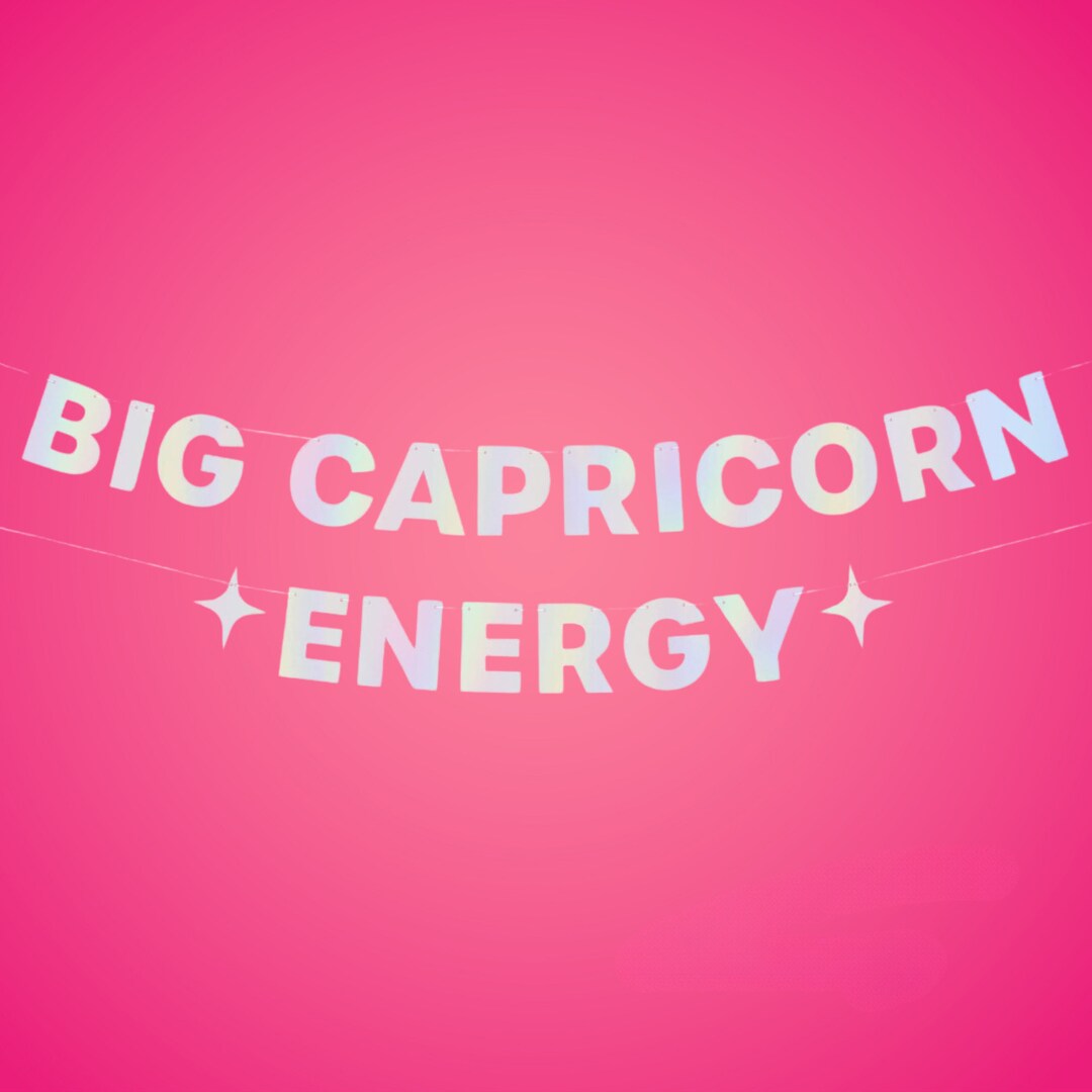 Big Capricorn Energy Birthday Party Iridescent Foil Banner - 5 Ft ...