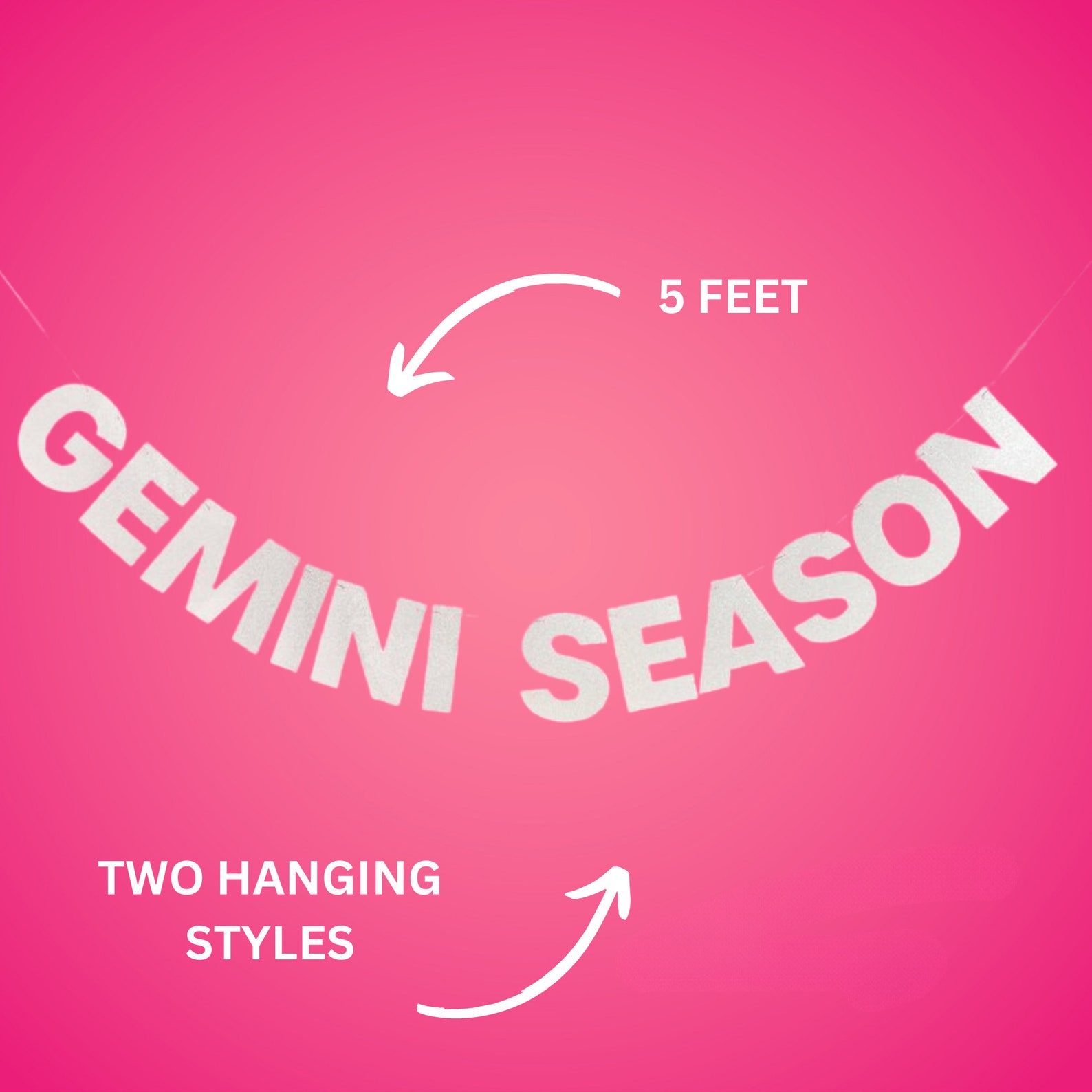 Gemini Season Birthday Party Glitter Banner - 5 Ft. | Zodiac Gemini ...