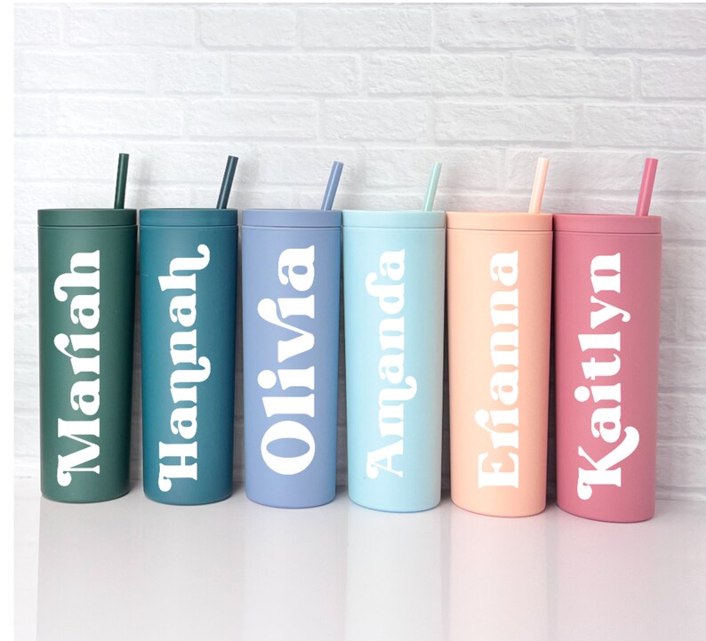 Personalized Tumbler | Bridesmaids Gifts | Rubber Tumbler| Skinny ...