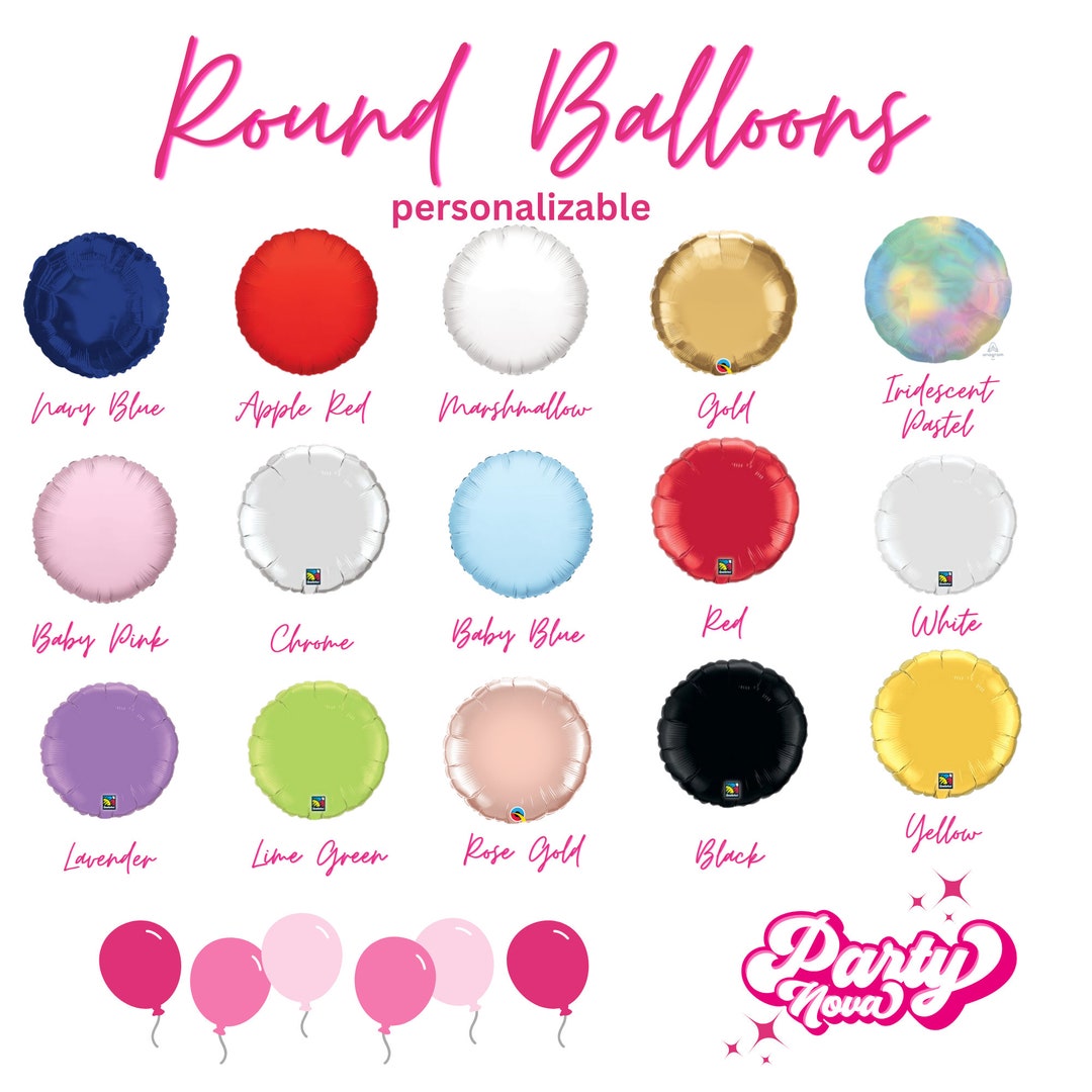 Round Balloons, Metallic Foil, 18 INCH, Round Foil Balloon, Balloon ...