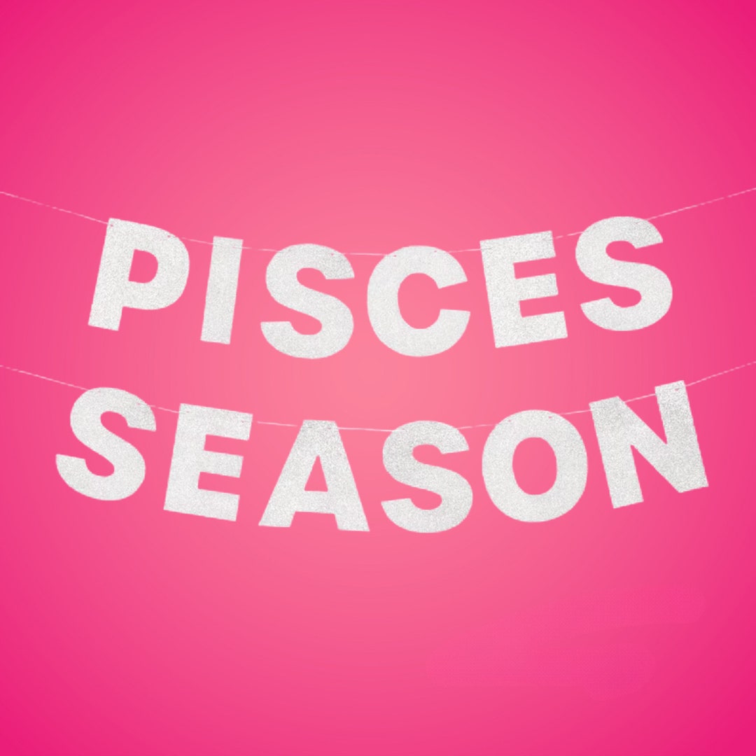 Pisces Season Birthday Party Silver Glitter Banner - 5 Ft. | Zodiac ...
