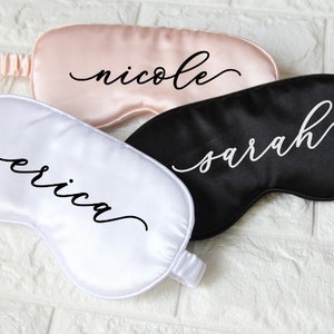 Personalized Sleep Eye Mask Set, Bridesmaid Gift, Bridal Night Gift ...