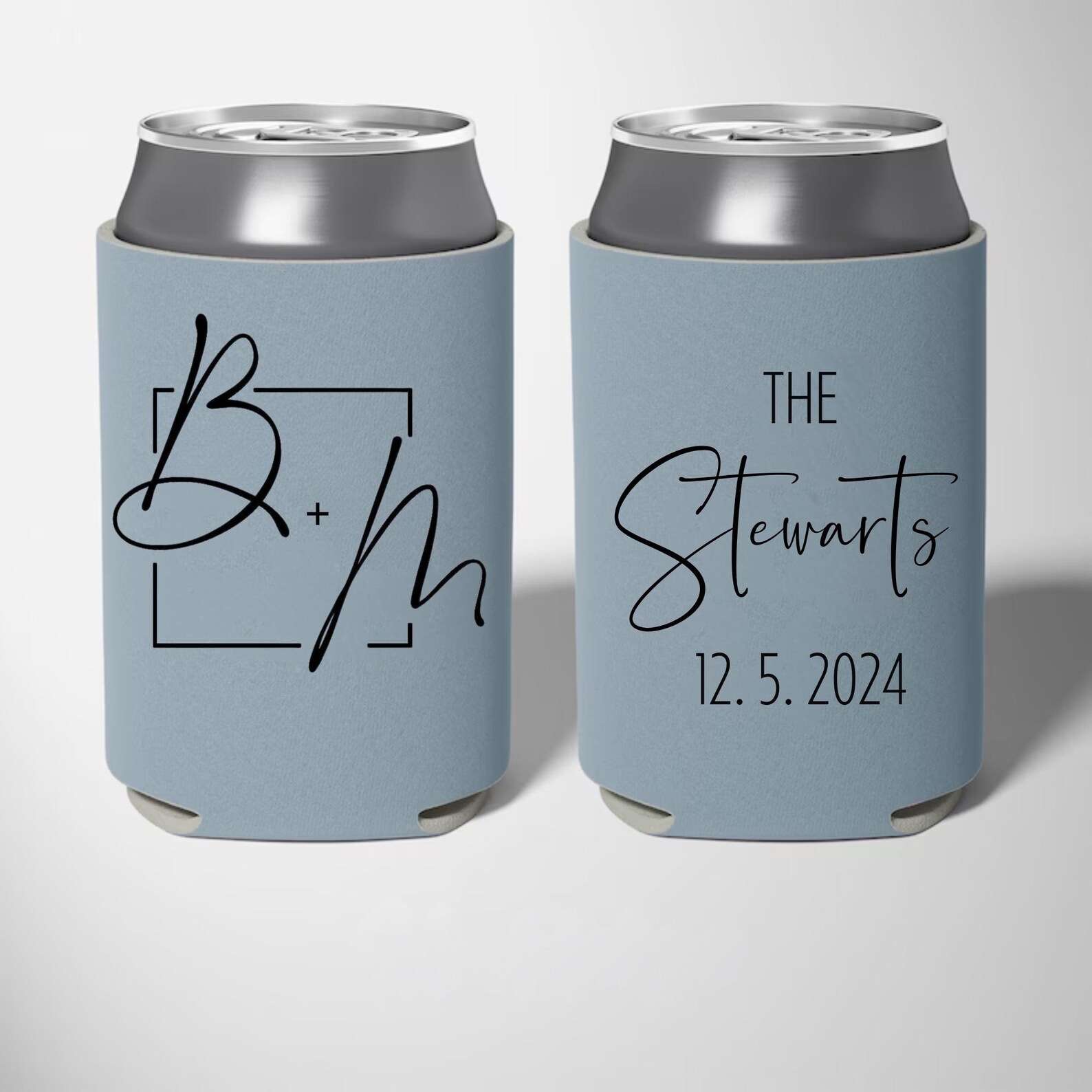 Custom Wedding Can Coolers, Personalized Monogrammed Can Holder ...