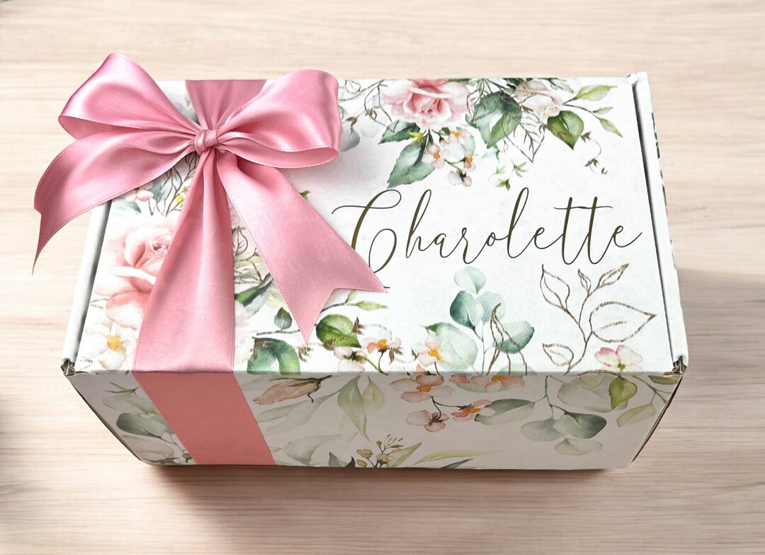 Personalized Gift Box Empty Custom Gift Box Floral Gift Box Boho Gift ...
