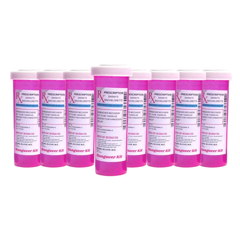 8 Pack Bachelorette Party Hangover Kit Container - Bachelorette Party ...
