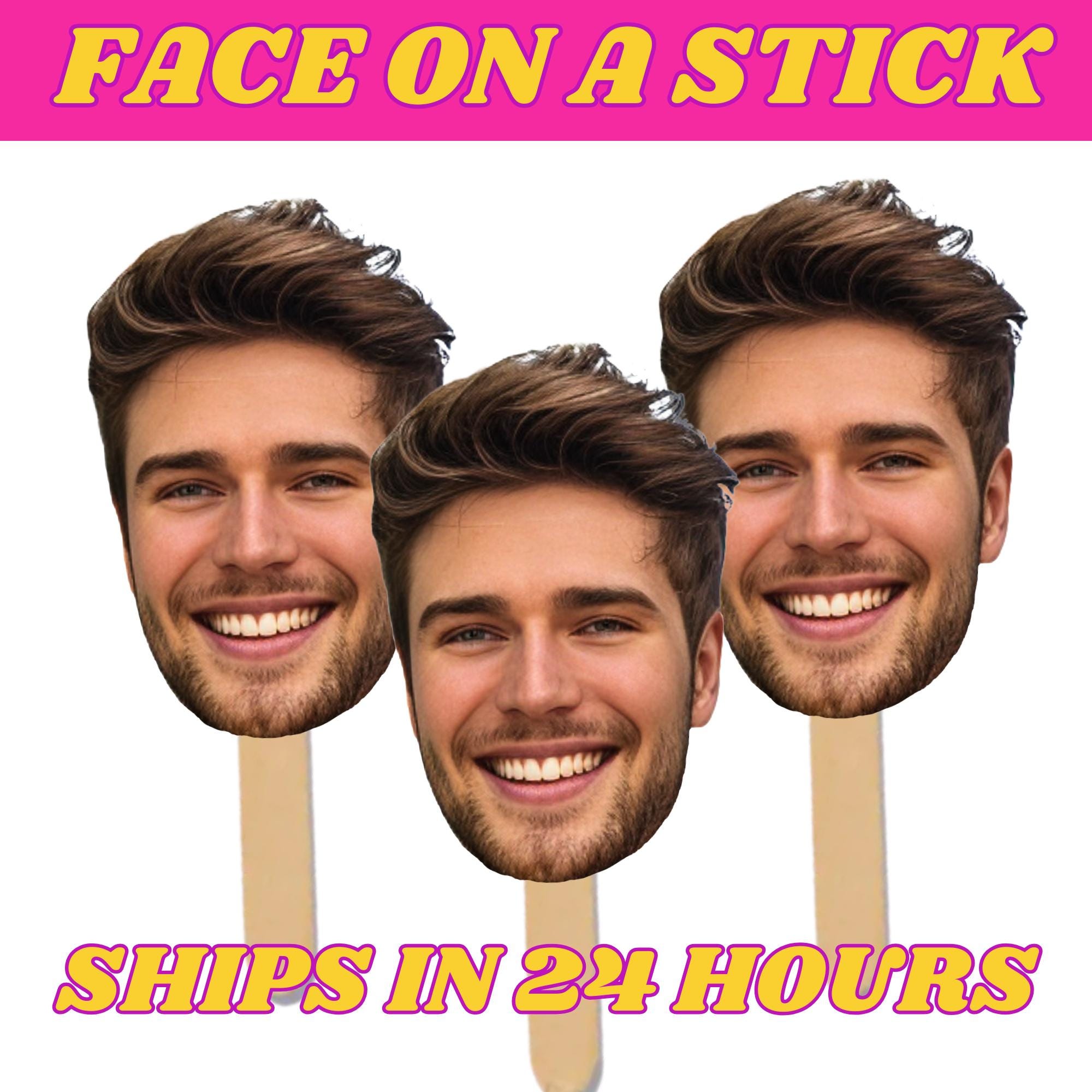 Face on A Stick Big Head Cutouts Fat Head Bachelorette Photo Booth ...
